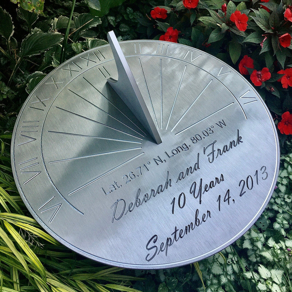 Extra Large Custom Engraved Unique Circular Sundial – Apollo Sundials