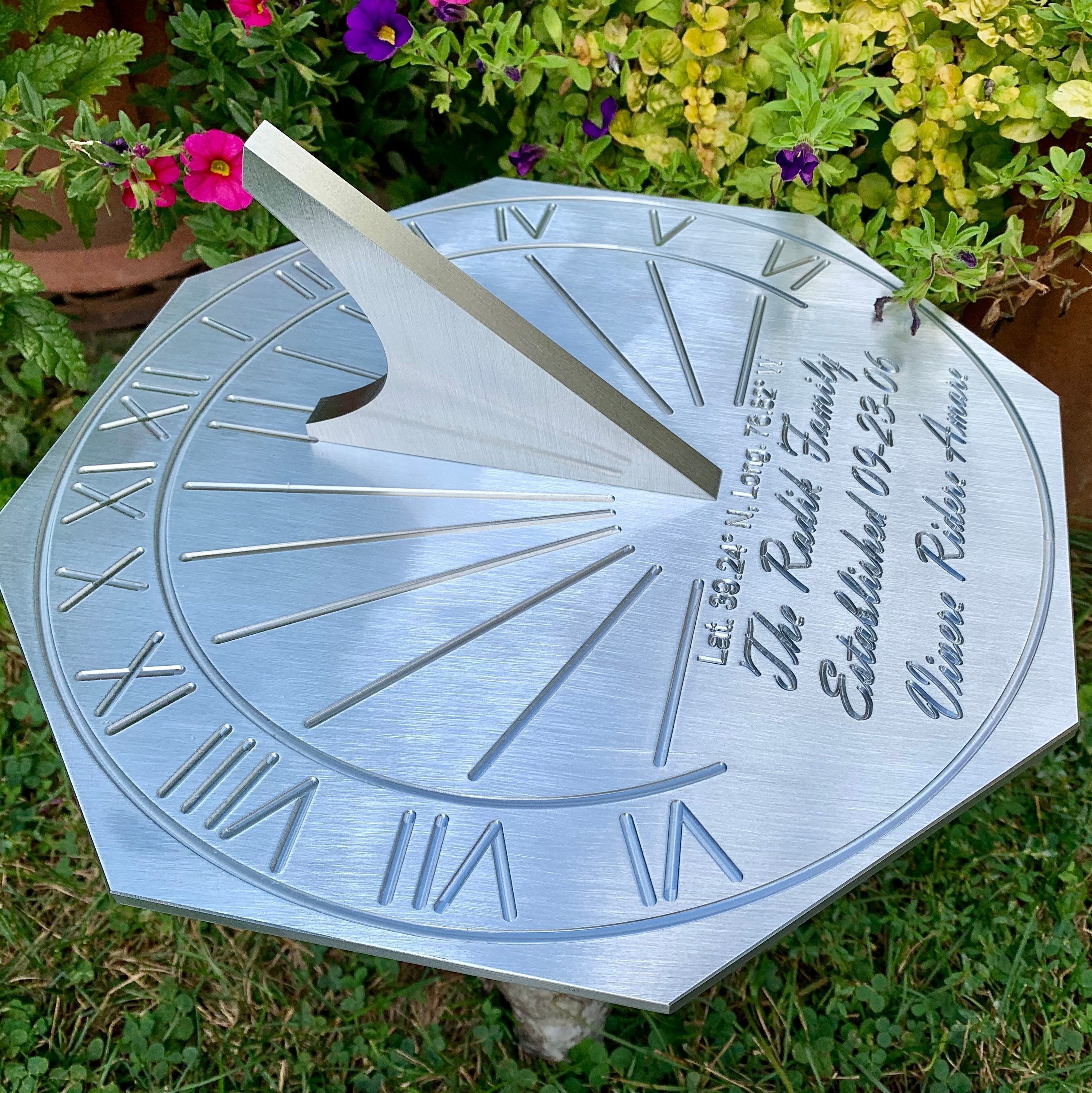Custom 15th Wedding Anniversary Engraved Octagonal Sundial Gift ...